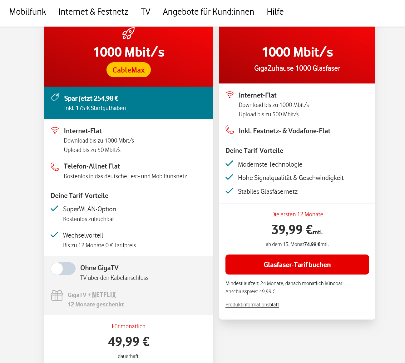 Vodafone CableMax wieder unter alten Namen und mit über 250 Euro Bonus ...